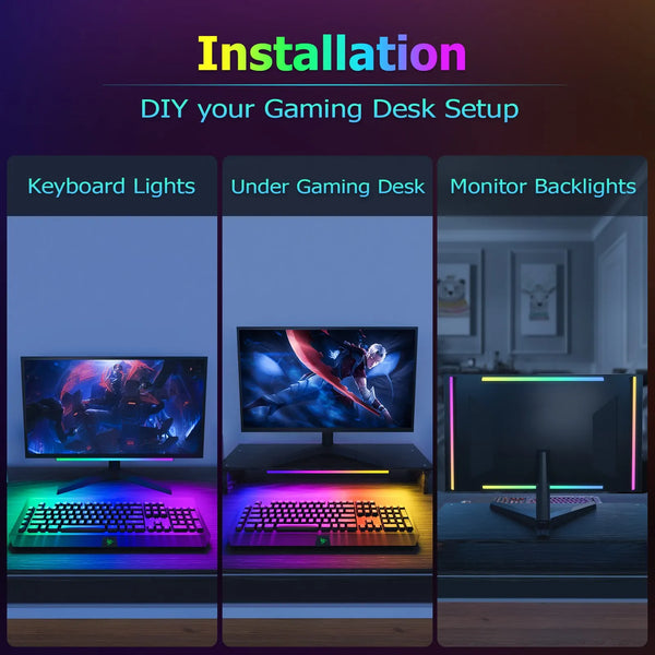 WILLED 2 In1 Under Monitor Light Bar Gaming Lights for Gaming – KESSO STORE